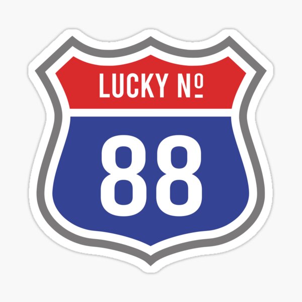 "Lucky Number 88 in US style route sign." Sticker for Sale by ...