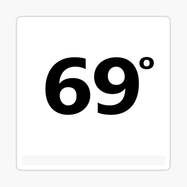 "69 degrees designer made by kevin oneill" Sticker for Sale by ...