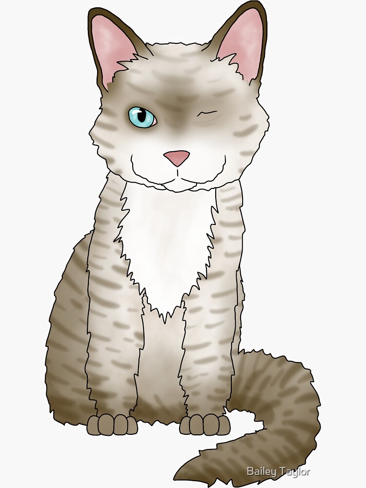 "One Eyed Cat" Sticker by baytay | Redbubble