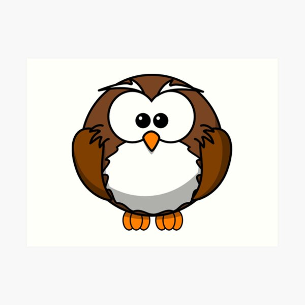 "funny fat owl" Art Print for Sale by agusjambronk | Redbubble