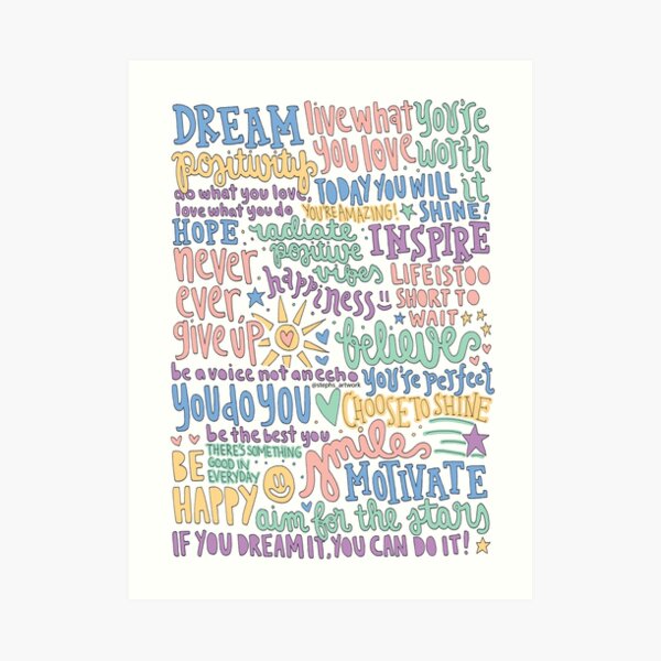 "Positive/Inspirational Quotes Collage" Art Print for Sale by ...