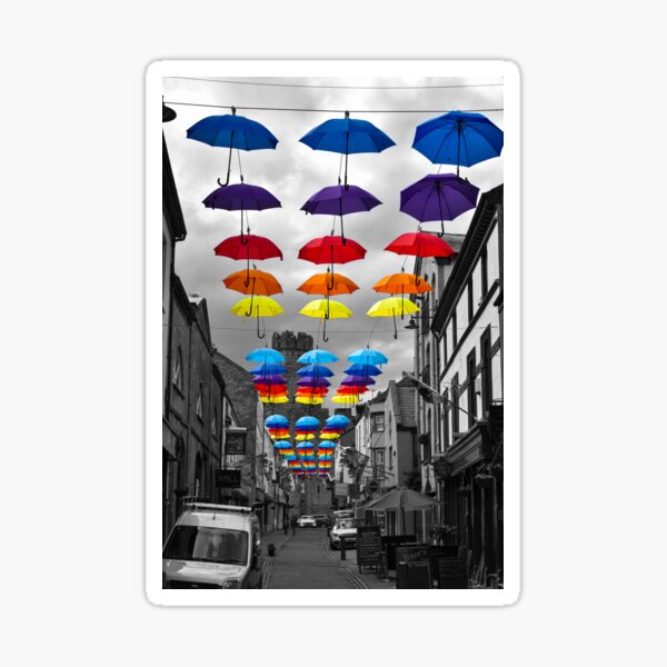 "Umbrella Rainbow" Sticker for Sale by LeeCarman | Redbubble