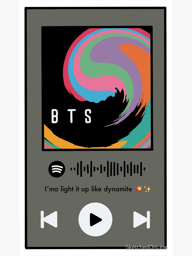 Pegatina «Pegatina personalizada de Spotify - Dynamite BTS (con código ...