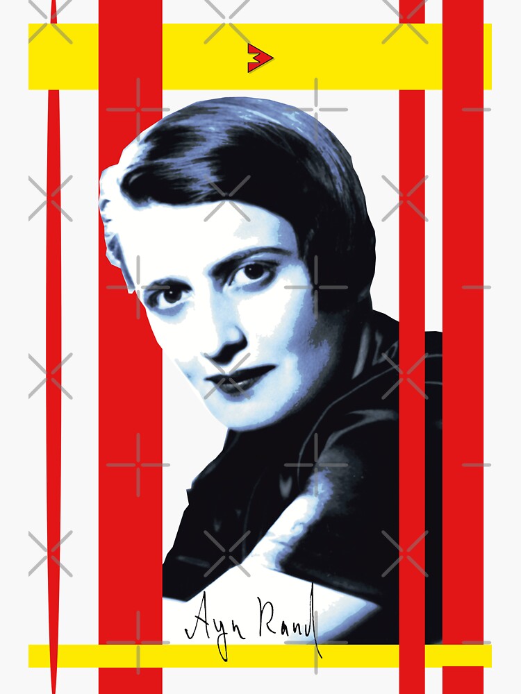 "Ayn Rand" Sticker for Sale by exilekings | Redbubble
