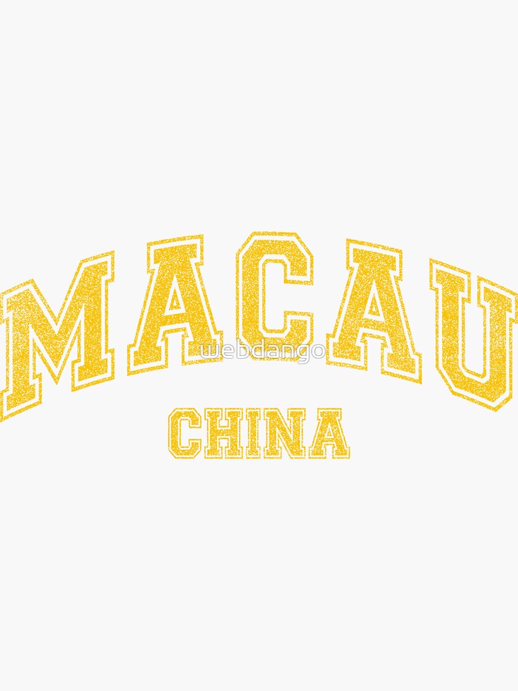 "Macau China, Classic College font, vintage grunge" Sticker for Sale by ...