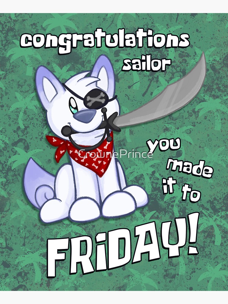 "Scribble Kibble Pirate - Friday" Sticker for Sale by CrownePrince ...