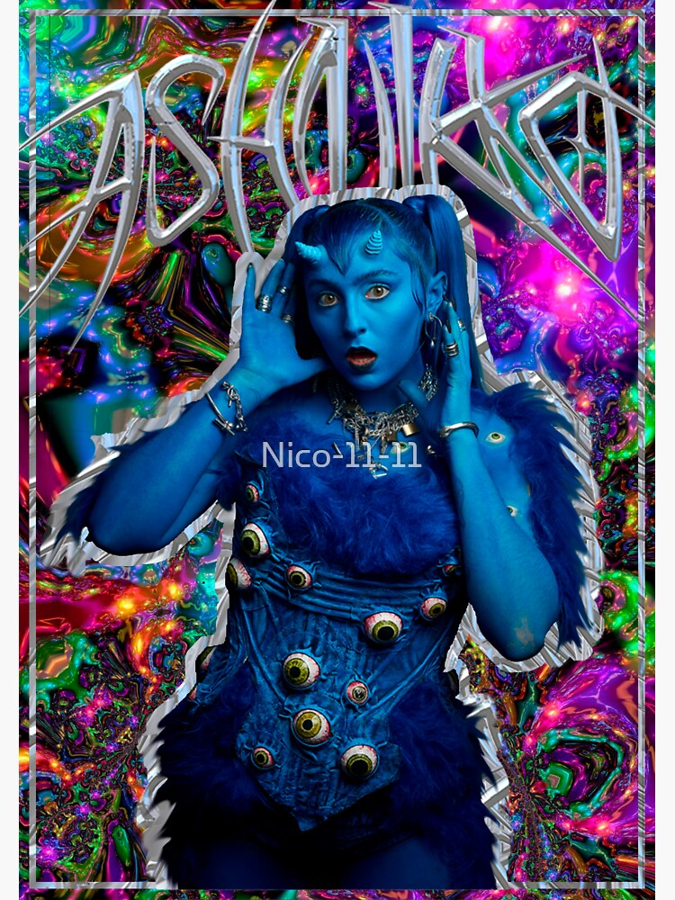 "Ashnikko blue devil " Sticker by Nico-11-11 | Redbubble