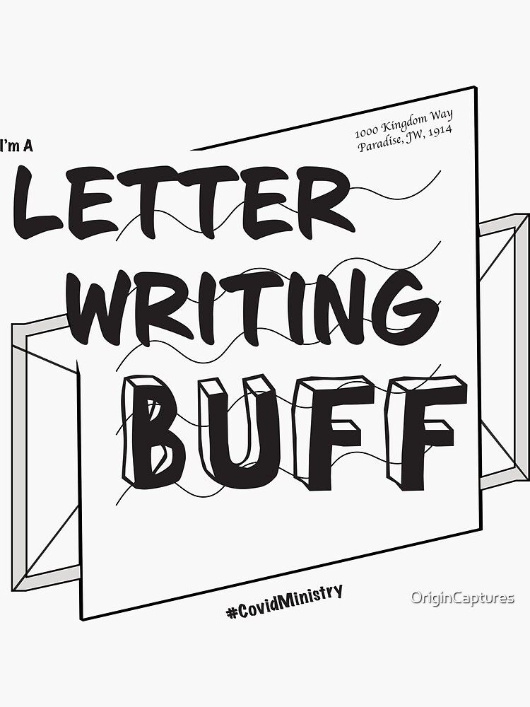 "Letter Writing Buff!" Sticker for Sale by OriginCaptures | Redbubble