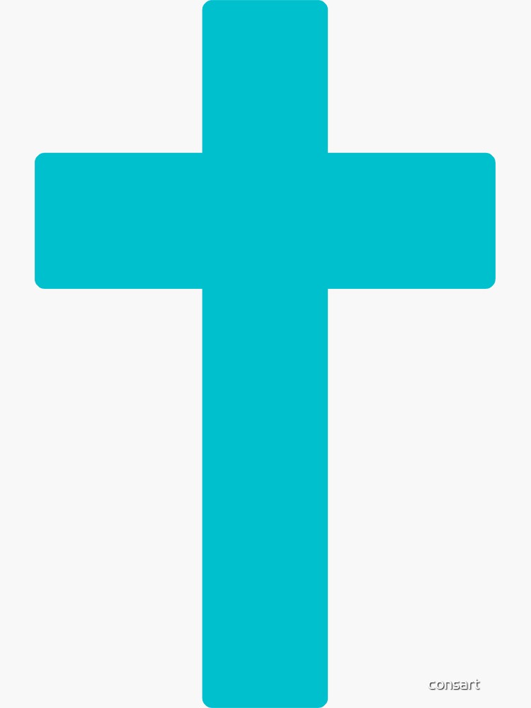 "Teal Cross" Sticker for Sale by consart | Redbubble
