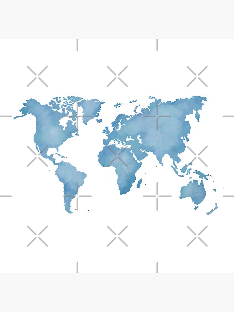 "PASTEL BLUE WORLD MAP" Sticker by annaspoljar | Redbubble