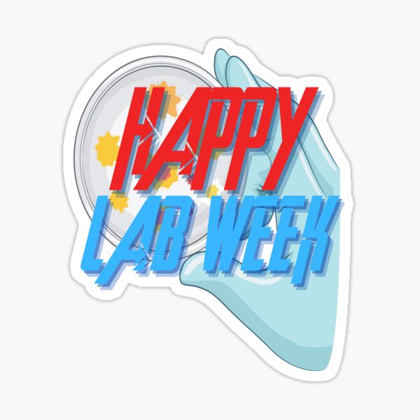 Pegatina «HAPPY LAB WEEK PETRI DISH CIENTÍFICO DE LABORATORIO MÉDICO ...