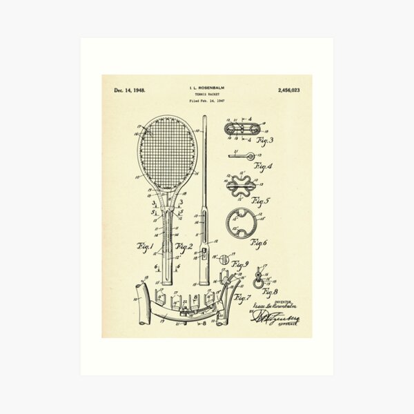 "Tennis Racket-1948" Art Print for Sale by paulrommer | Redbubble