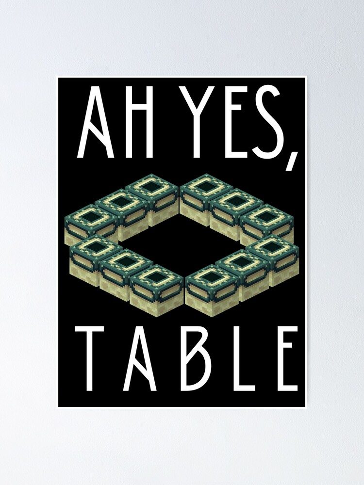 "Ah Yes, table" Poster by notakename | Redbubble