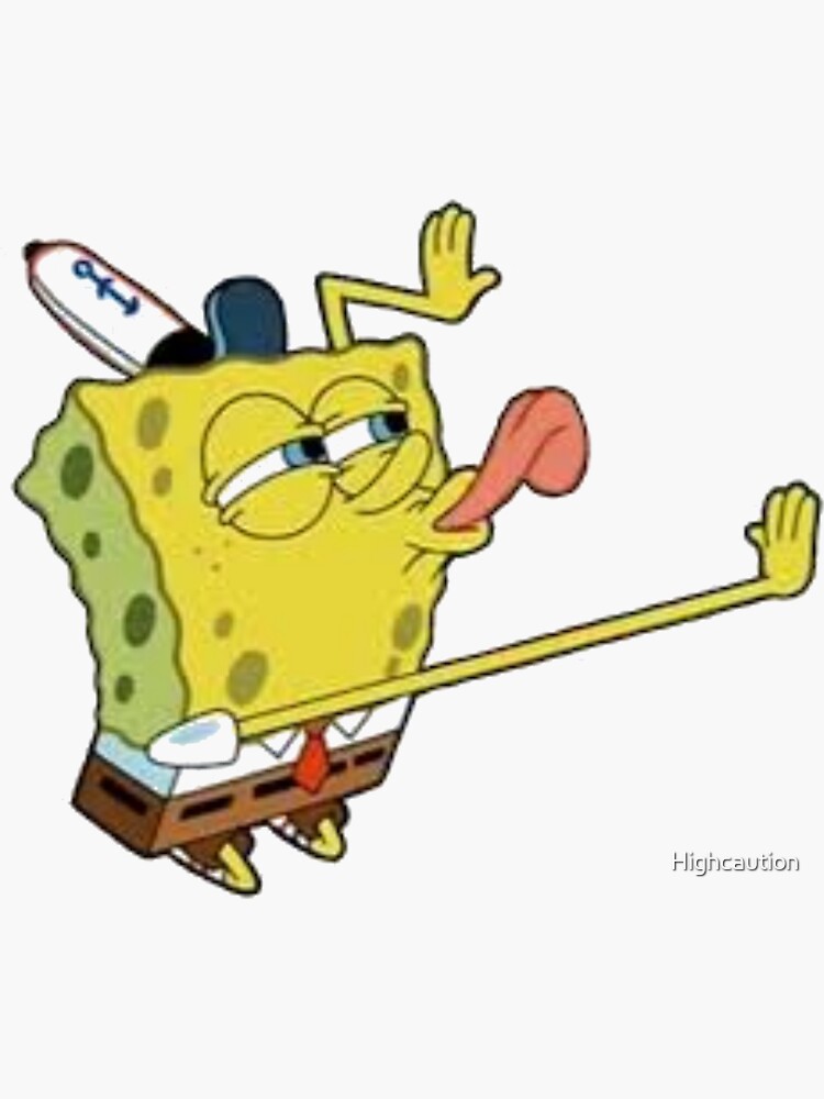 Pegatina «bob esponja lamiendo meme» de Highcaution | Redbubble