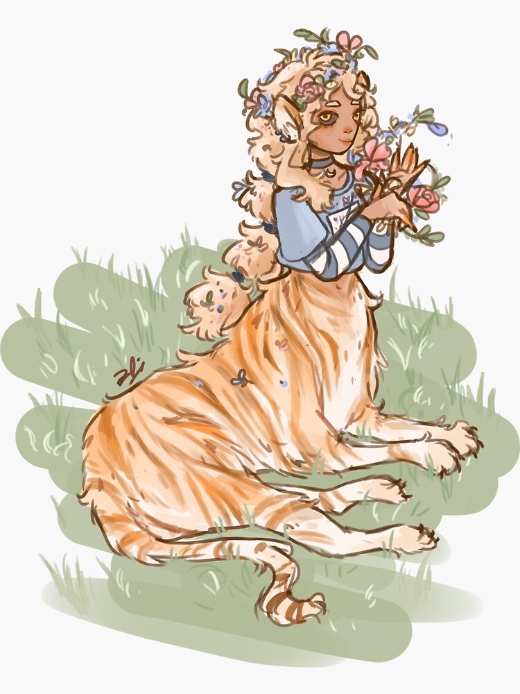 "Modern Golden Tiger Centaur " Sticker for Sale by mushroom-head ...