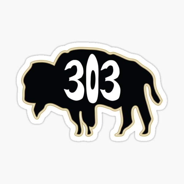 "Hand Drawn Colorado Buffalo 303 Area Code" Sticker by itsrturn | Redbubble