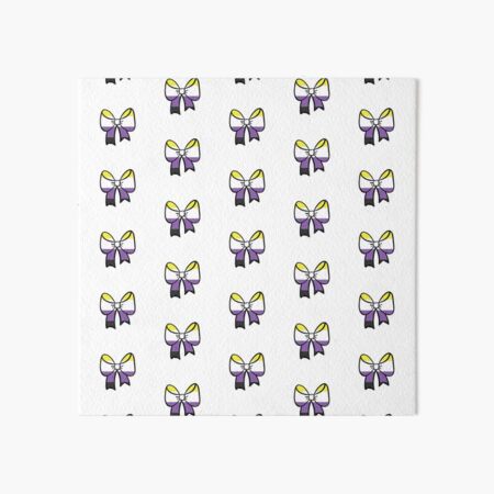 "Non-Binary flag Ribbon (with black outline)" Art Board Print for Sale ...
