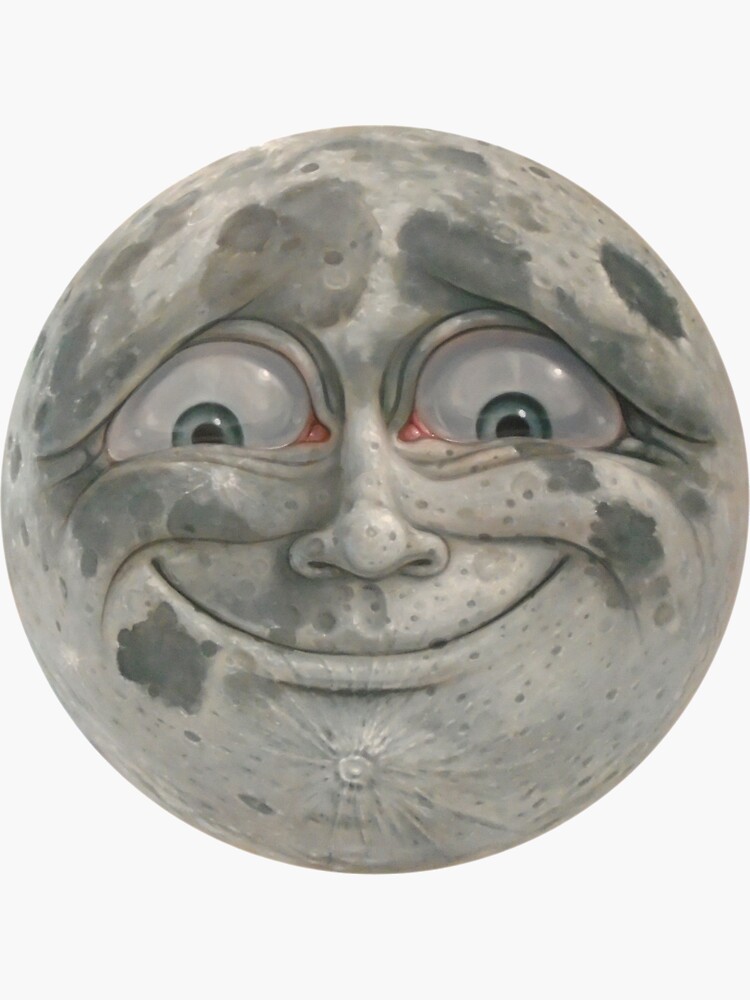 "Moon Face" Sticker by StephenGibb | Redbubble