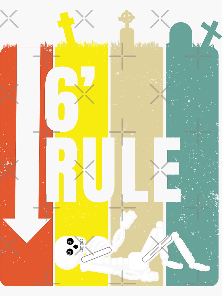 "Social Distancing 6 foot Rule Skeleton Trendy Meme Funny" Sticker by ...