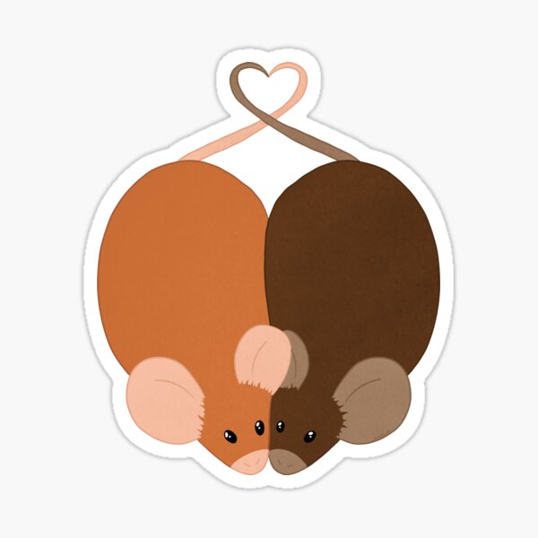 "Heart Mice" Sticker by Ruedile | Redbubble