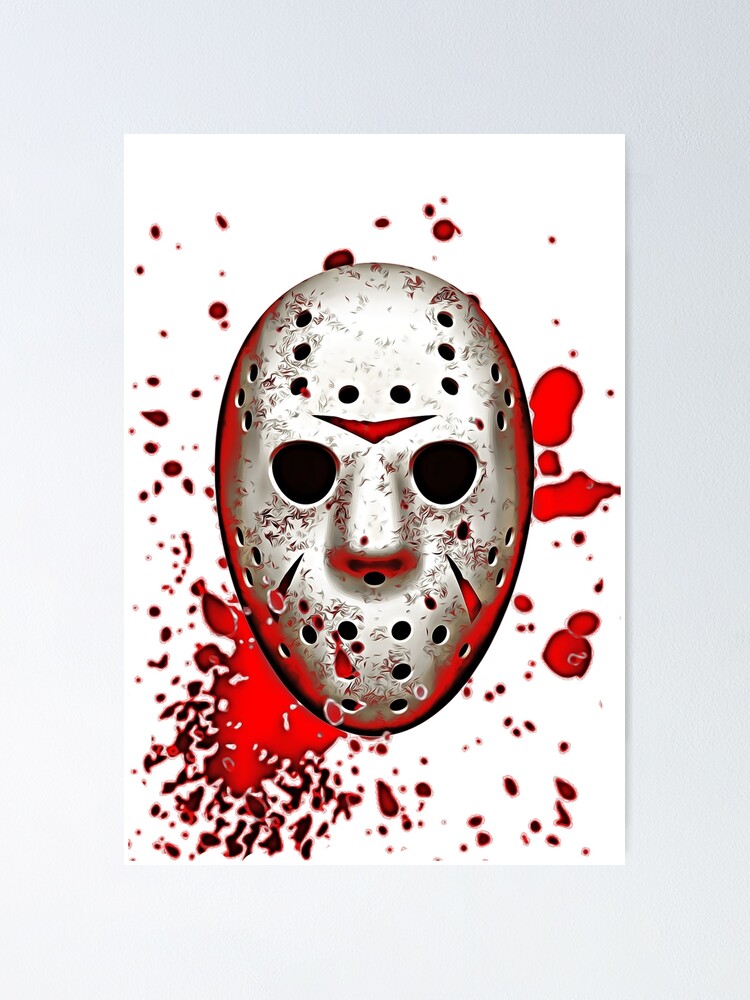 "Paint Splatter Hockey Mask" Poster for Sale by SLCollectibles | Redbubble