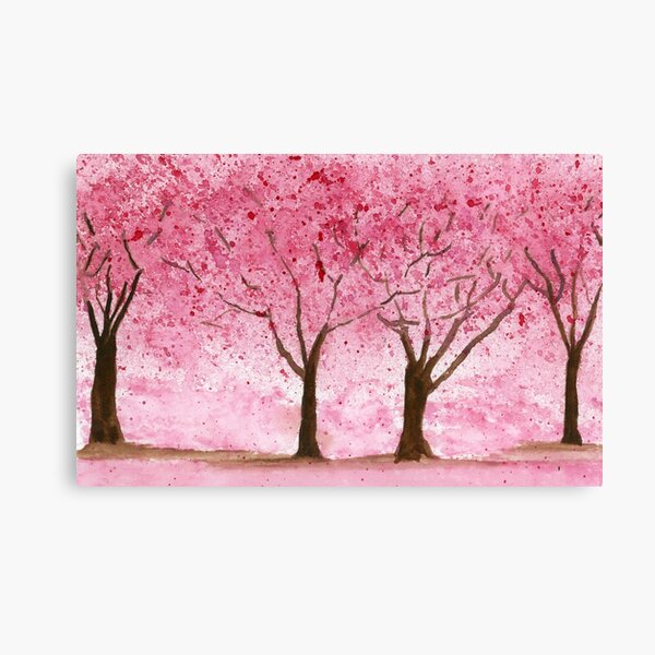"Watercolor Cherry Blossom. Cherry Trees Painting " Canvas Print for ...