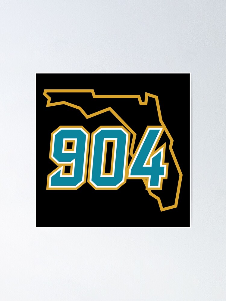 "Duval 904 Area Code on Black" Poster by SleepyLab | Redbubble