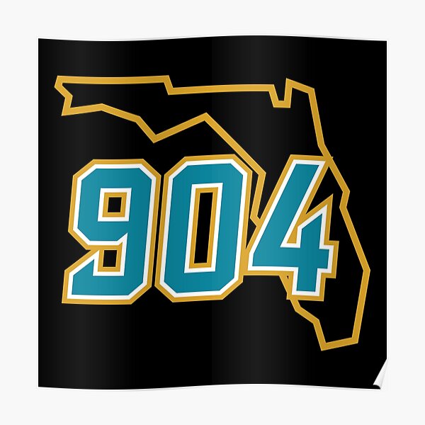 "Duval 904 Area Code on Black" Poster by SleepyLab | Redbubble