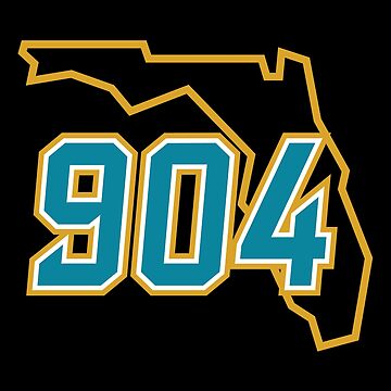 "Duval 904 Area Code on Black" Sticker for Sale by SleepyLab | Redbubble