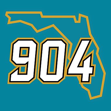 "Duval 904 Area Code on Teal" Sticker for Sale by SleepyLab | Redbubble