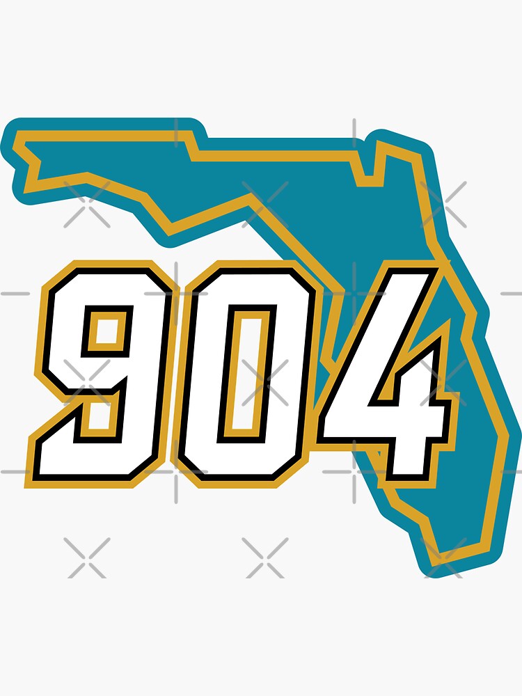 "Duval 904 Area Code on Teal" Sticker for Sale by SleepyLab | Redbubble