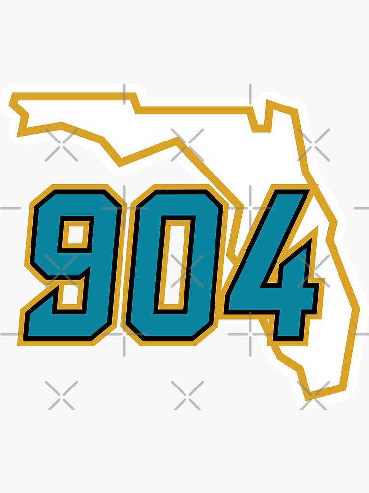 "Duval 904 Area Code on White" Sticker by SleepyLab | Redbubble
