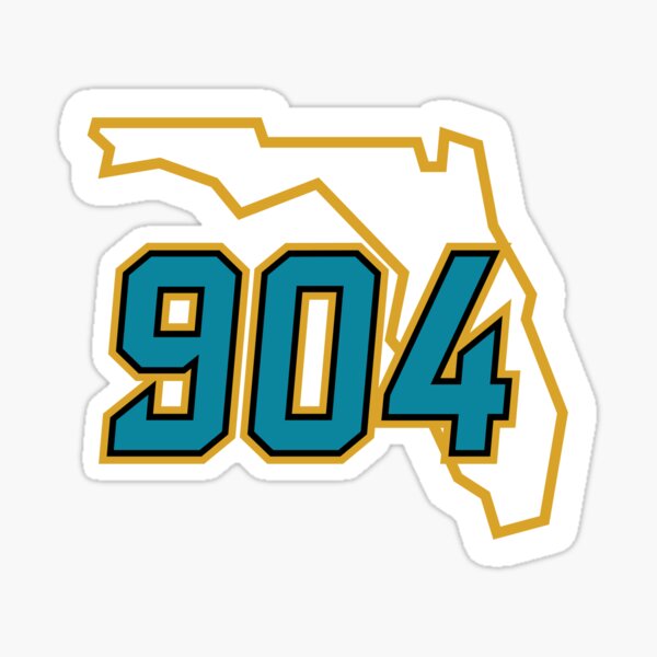 Pegatina «Código de área Duval 904 en blanco» de SleepyLab | Redbubble