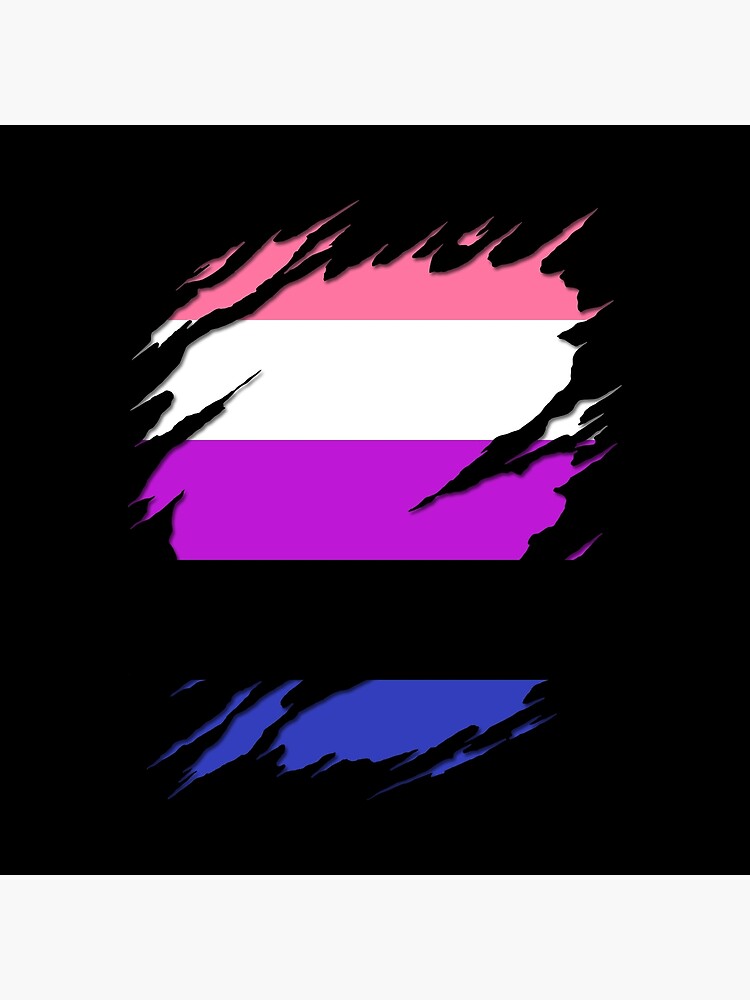 Genderfluid Pride Flag Ripped Reveal Poster By Valador Redbubble