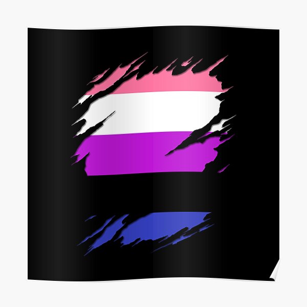 Genderfluid Pride Flag Ripped Reveal Poster By Valador Redbubble