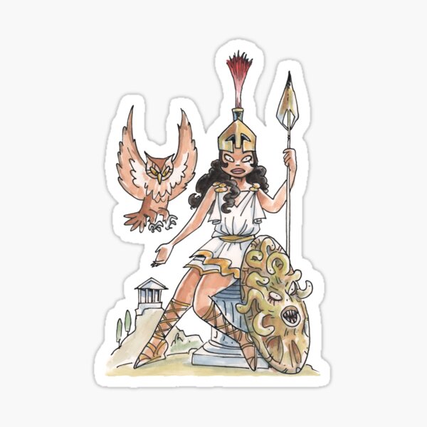 "Goddess Athena" Sticker for Sale by MrChuckles | Redbubble