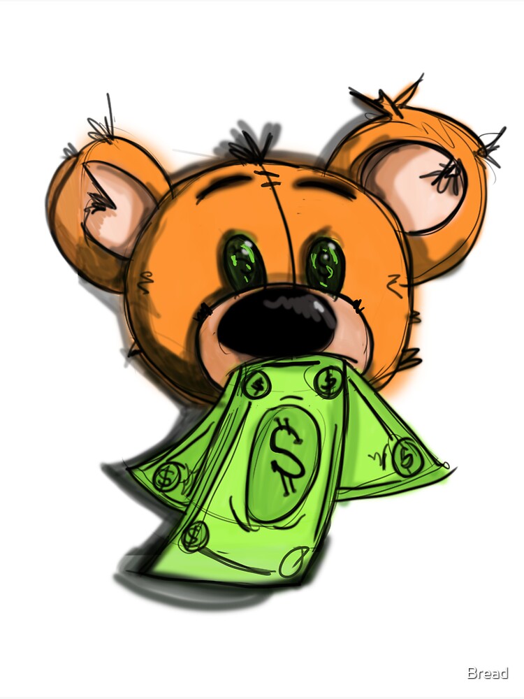 "Bitcoin Teddy Bear" Sticker for Sale by Bread | Redbubble