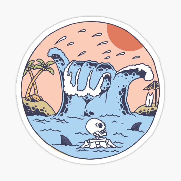 "Shaka Wave!" Sticker by niksnikossss69 | Redbubble