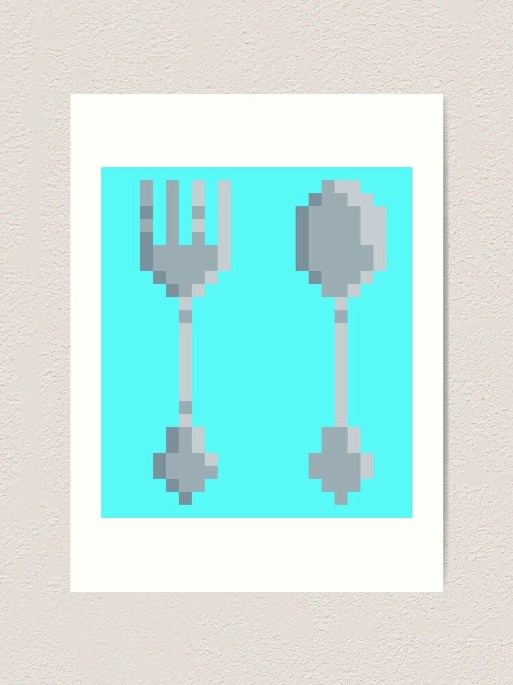 "cute pixel art fork and spon!" Art Print by Emery1864 | Redbubble