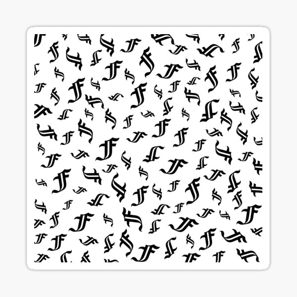 "F – Old English Initial Black Letter F Pattern " Sticker for Sale by ...
