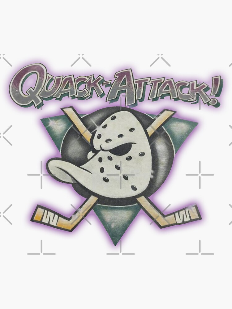 "Quack Mightys Sports Ducks Attack Hockey Logo Art" Sticker for Sale by ...