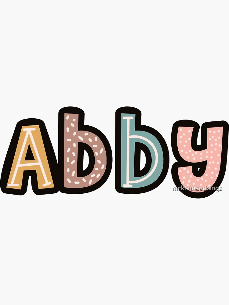 "Abby- Name Sticker" Sticker for Sale by mckennaeddings | Redbubble