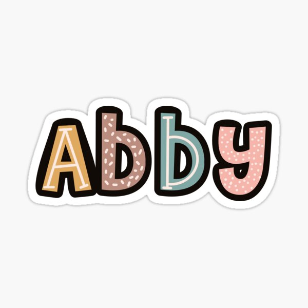 "Abby- Name Sticker" Sticker for Sale by mckennaeddings | Redbubble