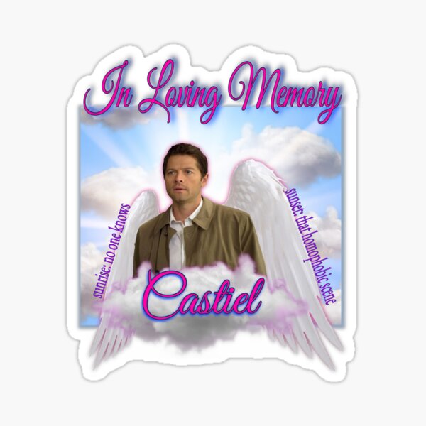"In Loving Memory: Castiel" Sticker for Sale by billyfig13 | Redbubble