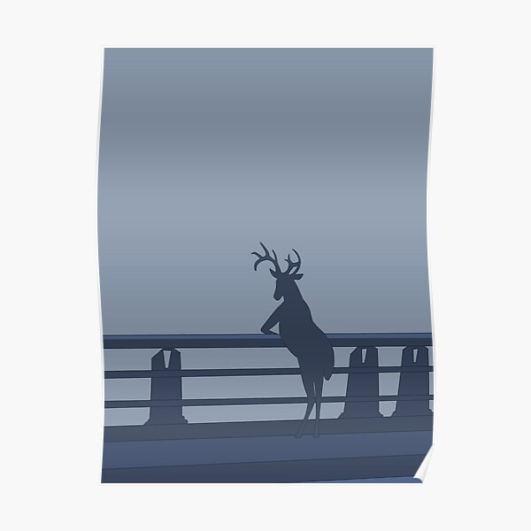 "Deer Looking Out On Bridge Meme" Poster for Sale by SmochiBird Art ...