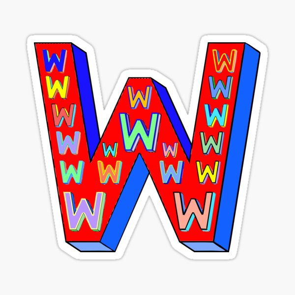 "Letter W, Big and Little (Red Background)" Sticker for Sale by ...