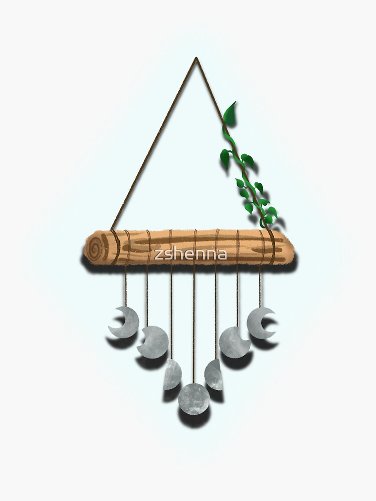 "Phases of the moon hanger" Sticker for Sale by zshenna | Redbubble