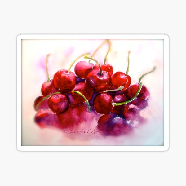 " Cherries...Ripe" Sticker for Sale by paintability | Redbubble