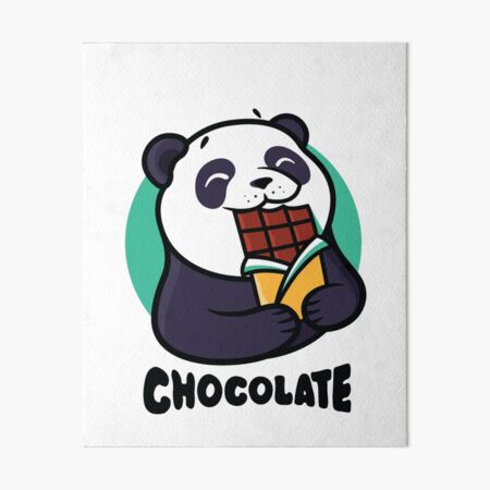 "Cute Panda eating chocolate " Art Board Print for Sale by paps01 ...