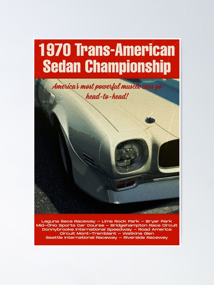 "1970 Trans-Am - Championship" Poster for Sale by darkmonohue | Redbubble